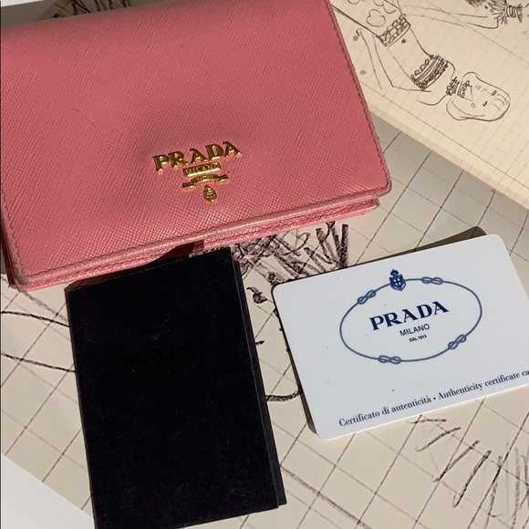 Prada | Bags | Authentic Prada Milano Pink Wallet | Poshmark